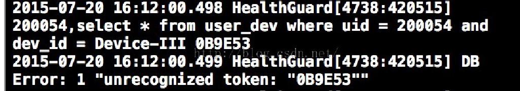 Db Error 1 Unrecognized Token 3565