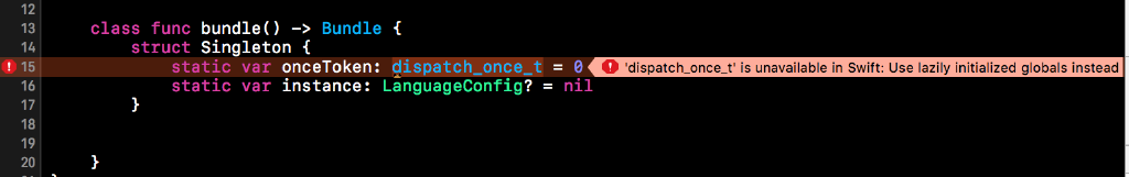 Swift3中dispatch_once废弃的解决办法